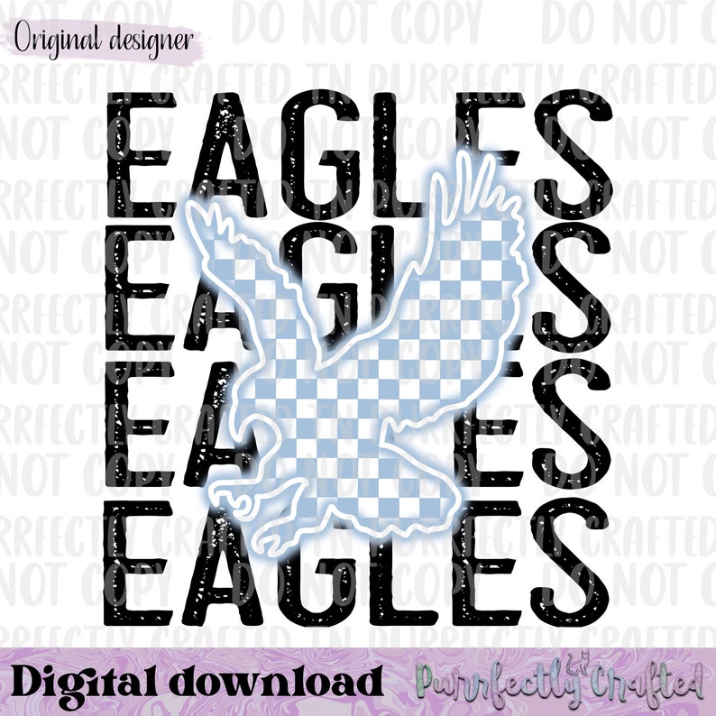 Neon Eagles Blue Digital Download - Etsy