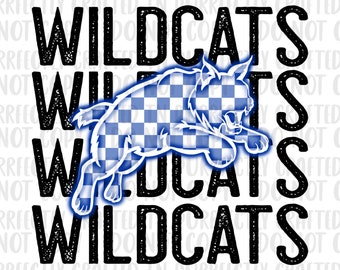 Wildcats / Bobcats Football PNG Digital File. Black & Gold Variation ...