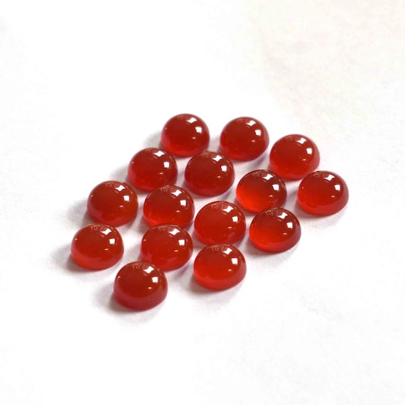 22mm x 22mm x 7mm Natural Onyx Gemstone Red Onyx Round Cabochon ...