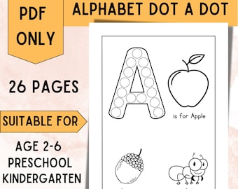A-Z Animal Alphabet Dot Marker Worksheets: Coloring Printables - Etsy