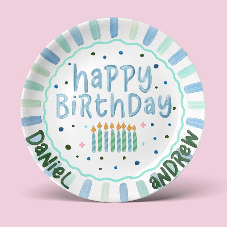 Personalized Birthday Plate | Food Safe Kiln-fired Ceramic | Happy ...
