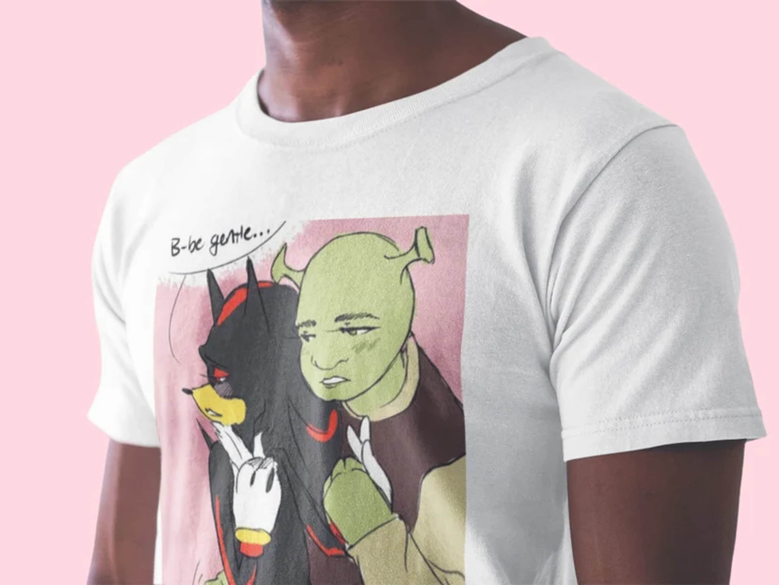 Shrek X Shadow Shrek Shirt Fan Art Cringe Meme T-shirt Oddly Specific ...