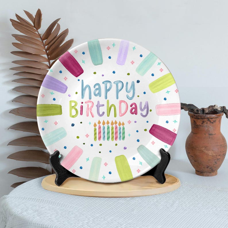 Personalized Birthday Plate | Food Safe Kiln-fired Ceramic | Happy ...