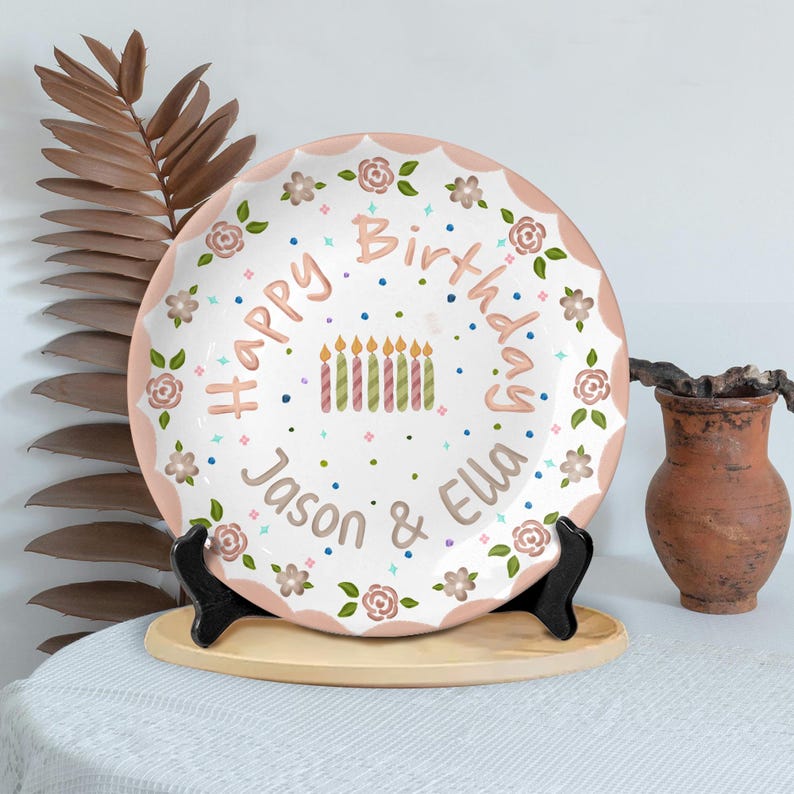 Personalized Birthday Plate | Food Safe Kiln-fired Ceramic | Happy ...