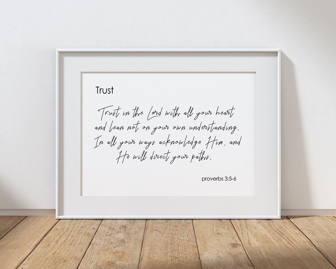 Proverbs 3 Bible Verse Wall Art Minimalist Bible Art Christian ...