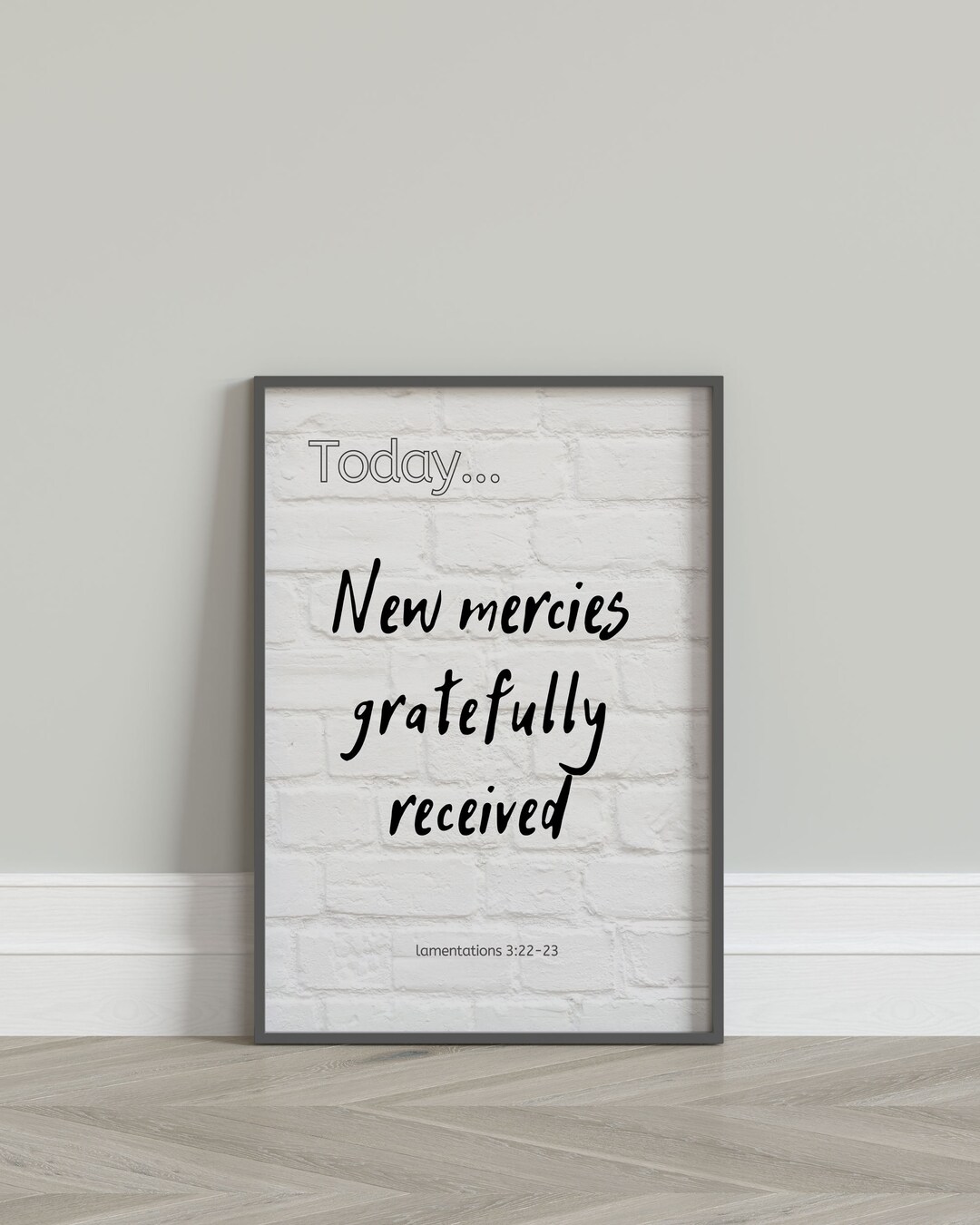 Mercies New Every Morning Bible Verse Wall Art Lamentations 3 22 23 ...