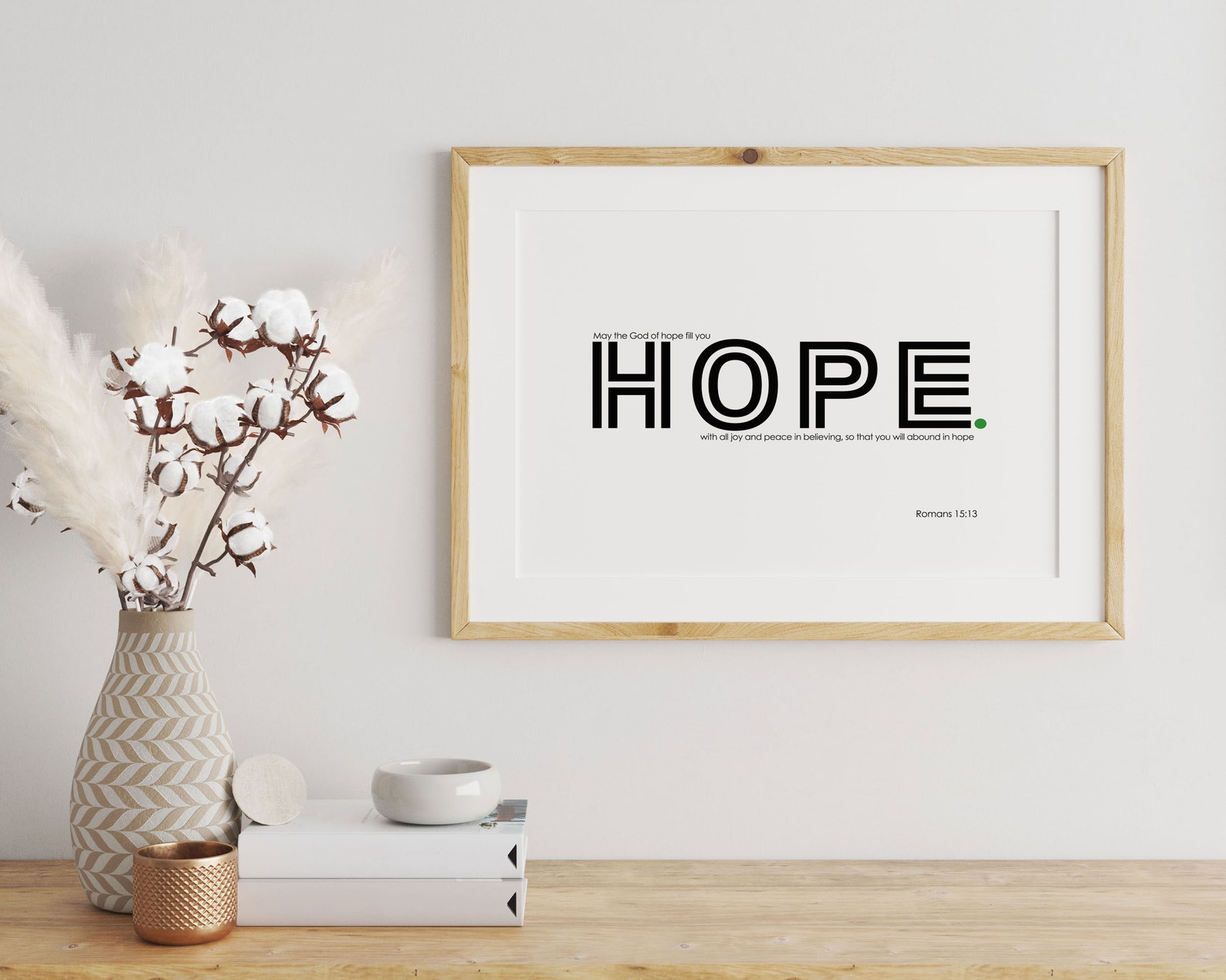 Christian Hope Bible Verse Wall Art Romans 15 13 Scripture Wall Art ...
