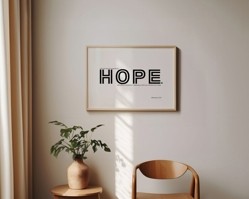 Christian Hope Bible Verse Wall Art Romans 15 13 Scripture Wall Art ...
