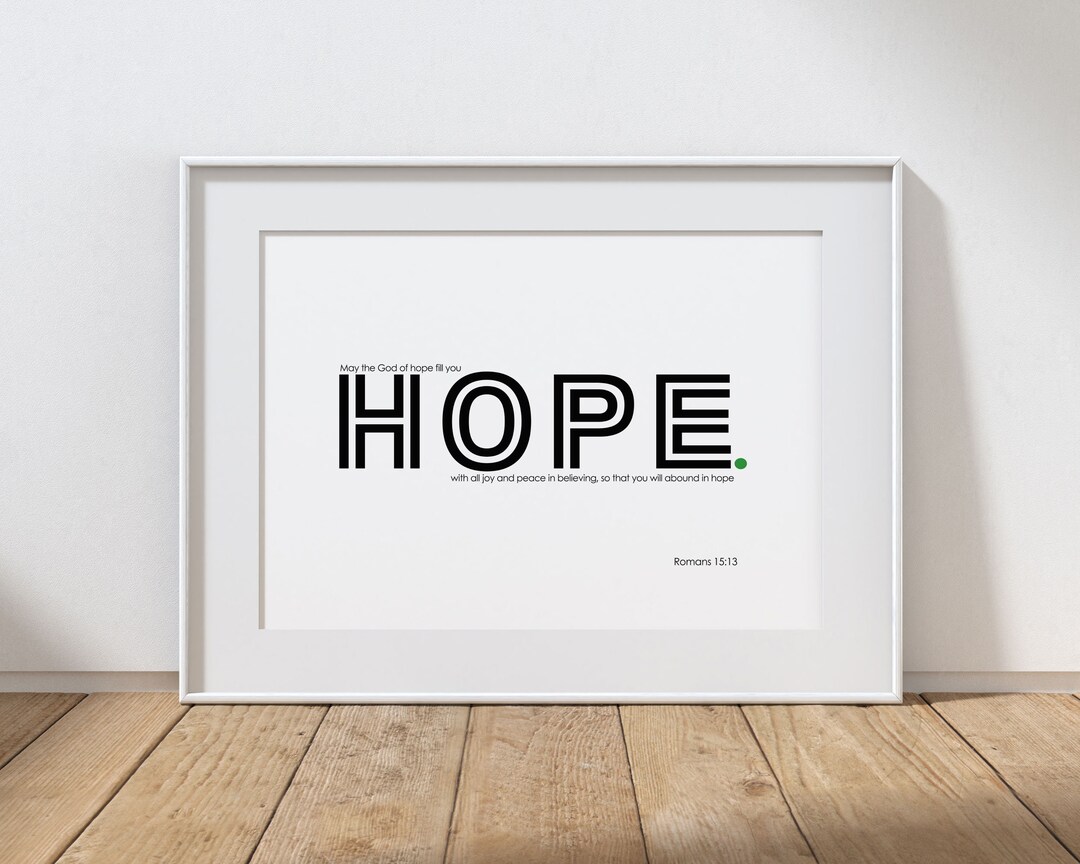 Christian Hope Bible Verse Wall Art Romans 15 13 Scripture Wall Art ...