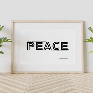Know God Know Peace Bible Verse Wall Art Thessalonians Christian Wall ...