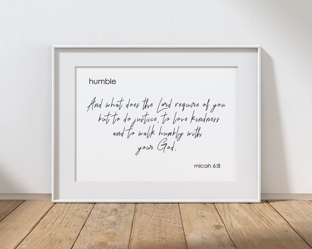 Micah 6 8 Wall Art Bible Verse Wall Art Modern Christian Art Digital ...