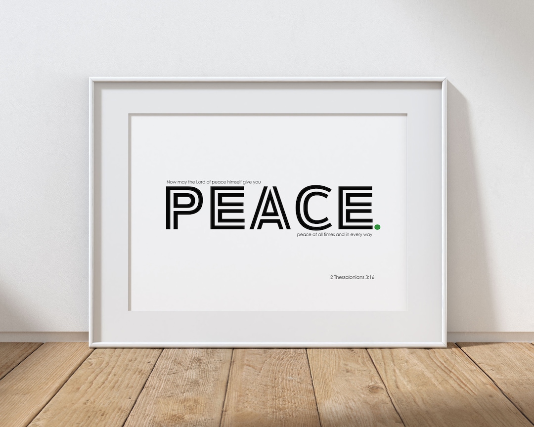 Know God Know Peace Bible Verse Wall Art Thessalonians Christian Wall ...