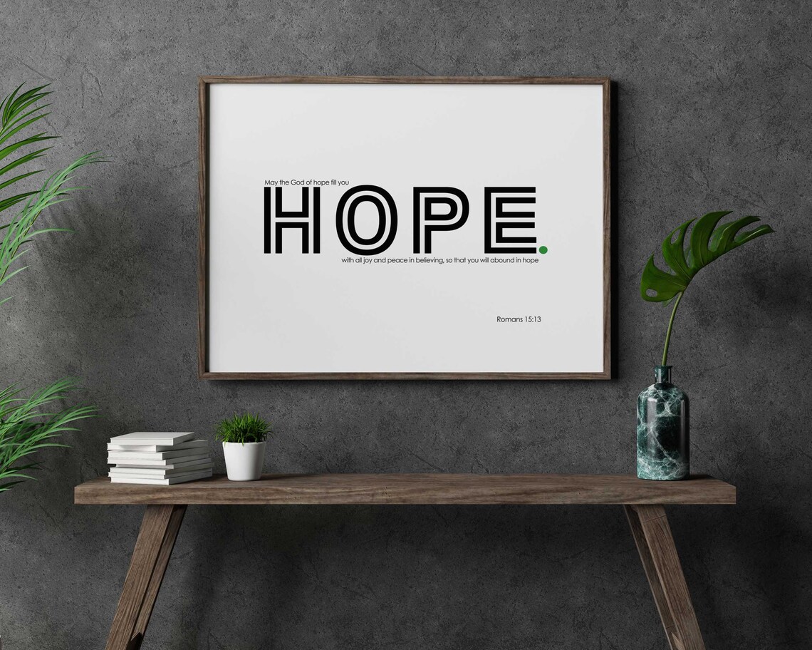 Christian Hope Bible Verse Wall Art Romans 15 13 Scripture Wall Art ...