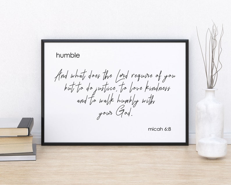 Micah 6 8 Wall Art Bible Verse Wall Art Modern Christian Art Digital Minimalist Bible Art ...