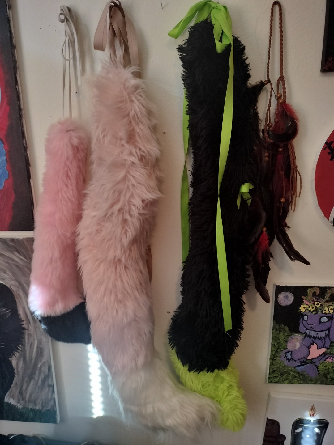 Fluffy Pink Fox Cat Tail - Etsy