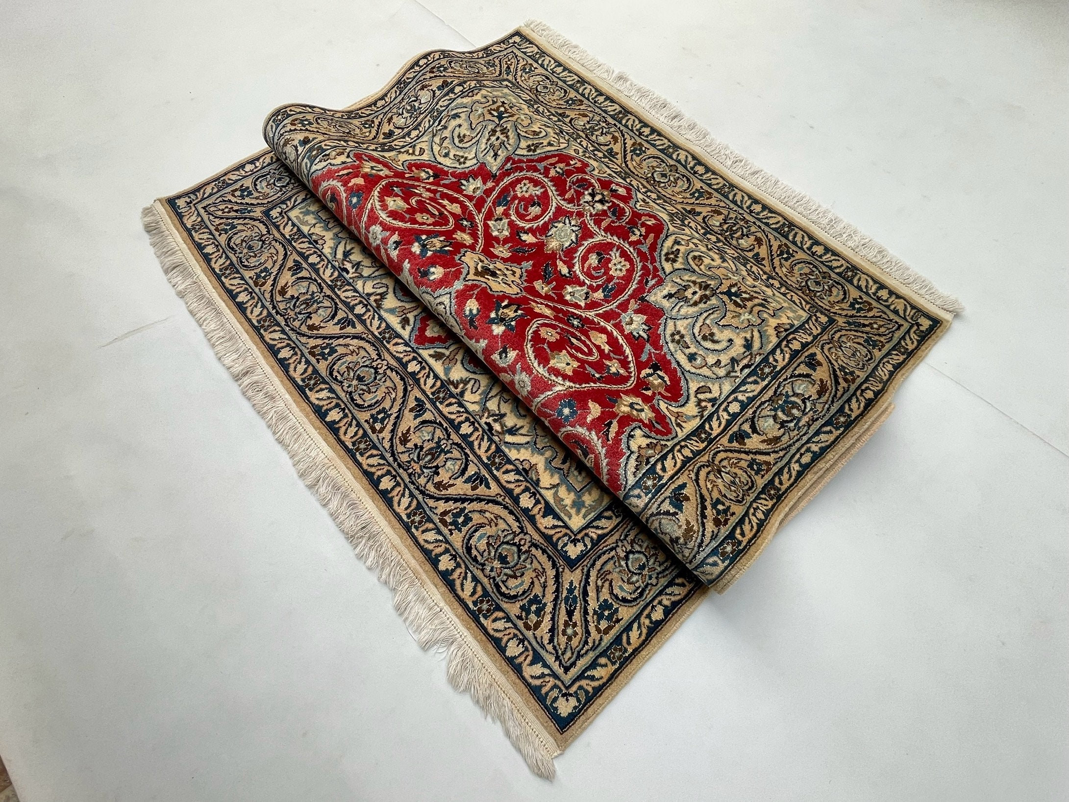 Original Nain Rug 4x6 1990s Rug Art Deco Handmade Persian Antique ...