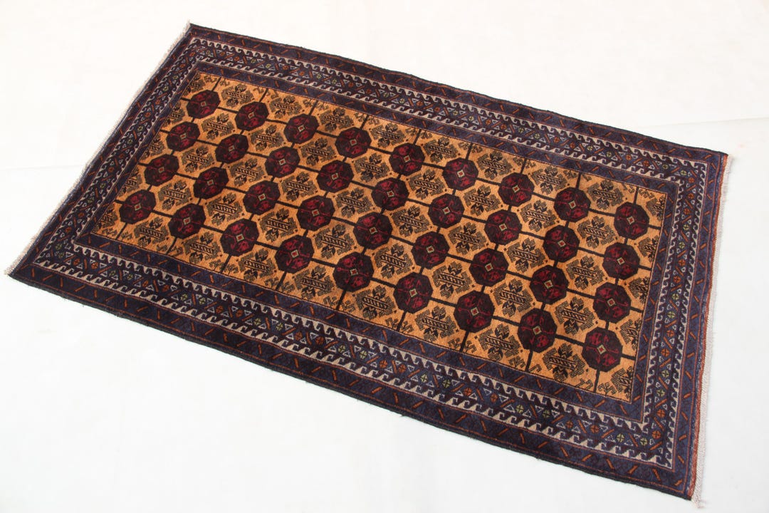 4x6 Ft Turkman Ersari Rug 100% Natural Wool High Quality Handmade Fine ...