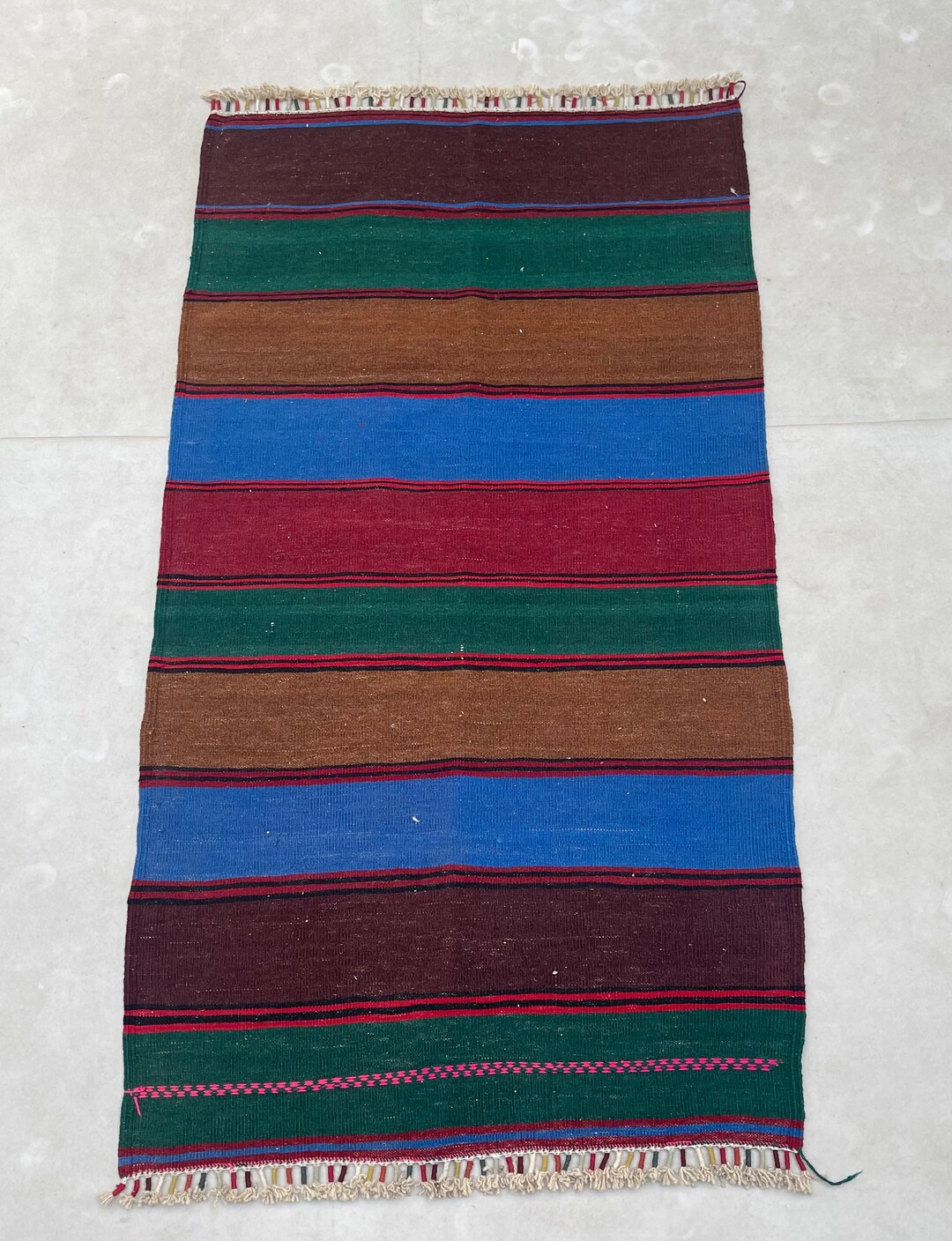 Fine Runner Afghan Collection Kilim 100% Natural Wool Hand-woven Ersari ...