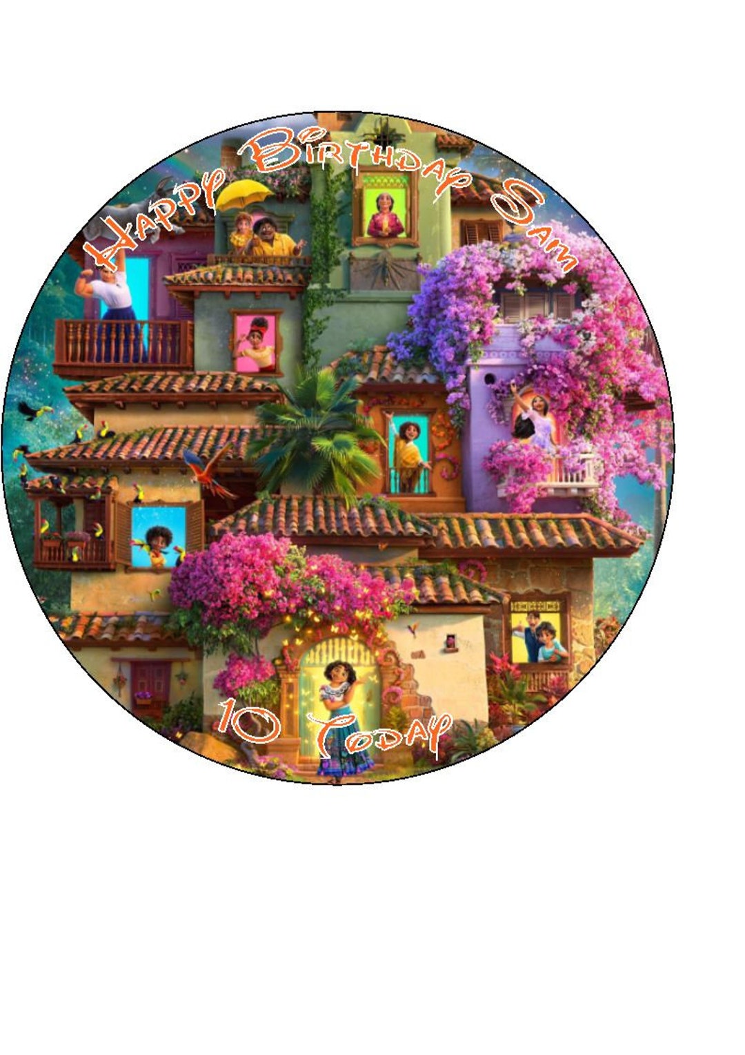 Disney Encanto Personalised Message Edible Cake Topper 7.5" Round - Etsy