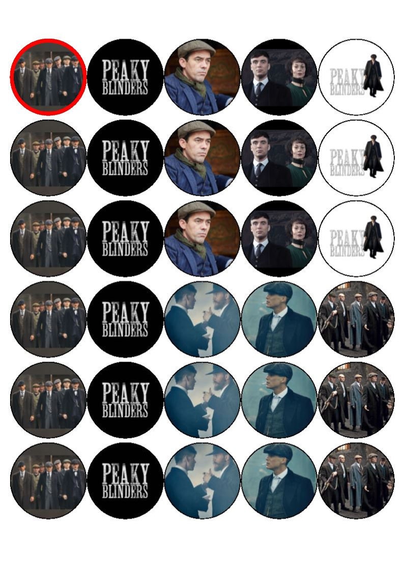 Peaky Blinders Novelty Edible Birthday Party Cupcake Toppers 30 X 3.8cm ...