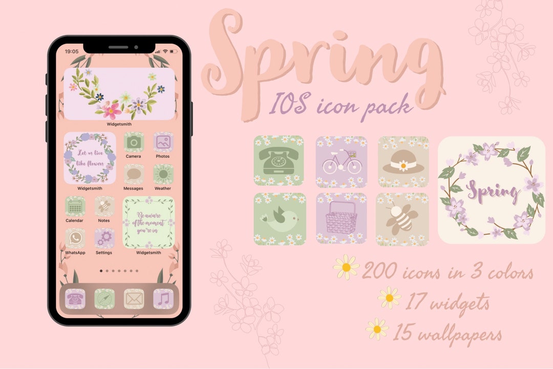 Spring Ios Icon Pack | 600 App Icons | 200 Original Icons in 3 Colors ...