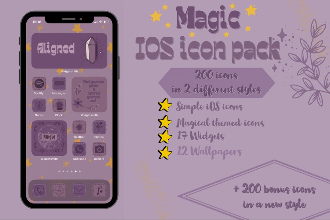 Magic Ios Icon Pack | 600 App Icons | 200 Original Icons in 3 Colors - Etsy
