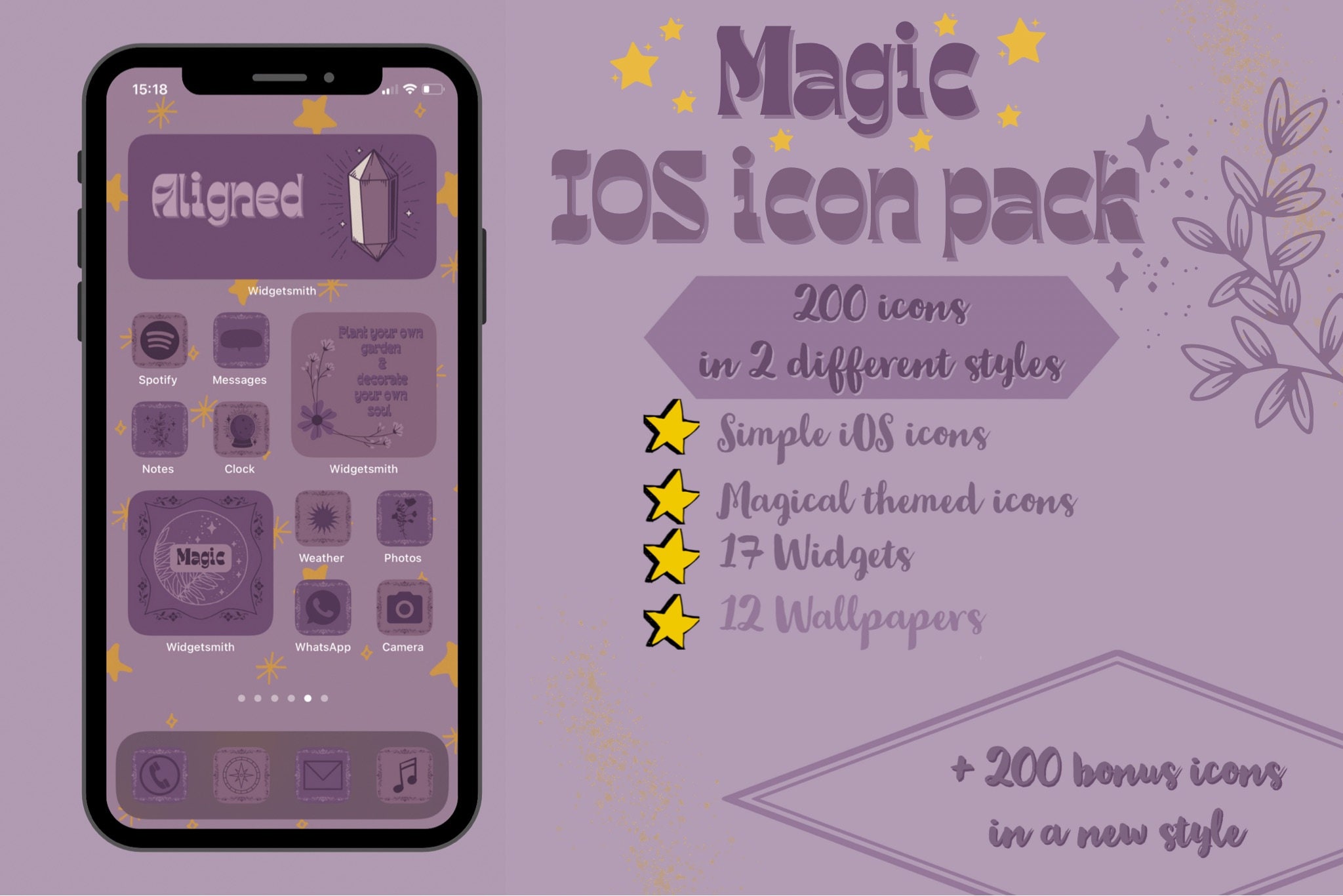Magic Ios Icon Pack | 600 App Icons | 200 Original Icons in 3 Colors - Etsy