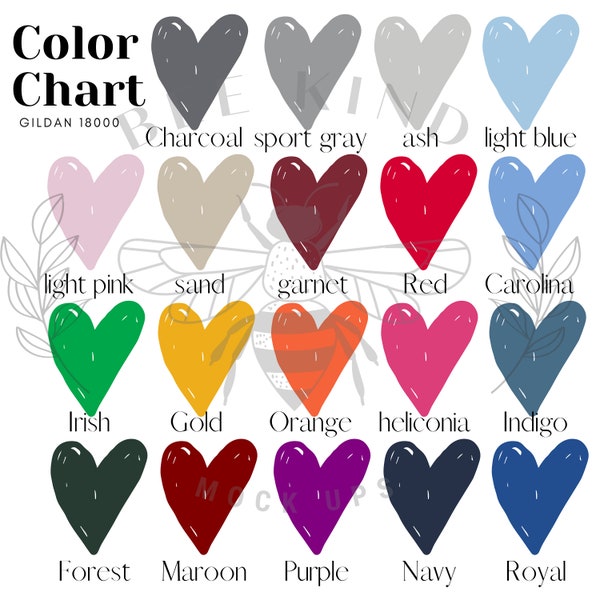 Color Chart - Etsy