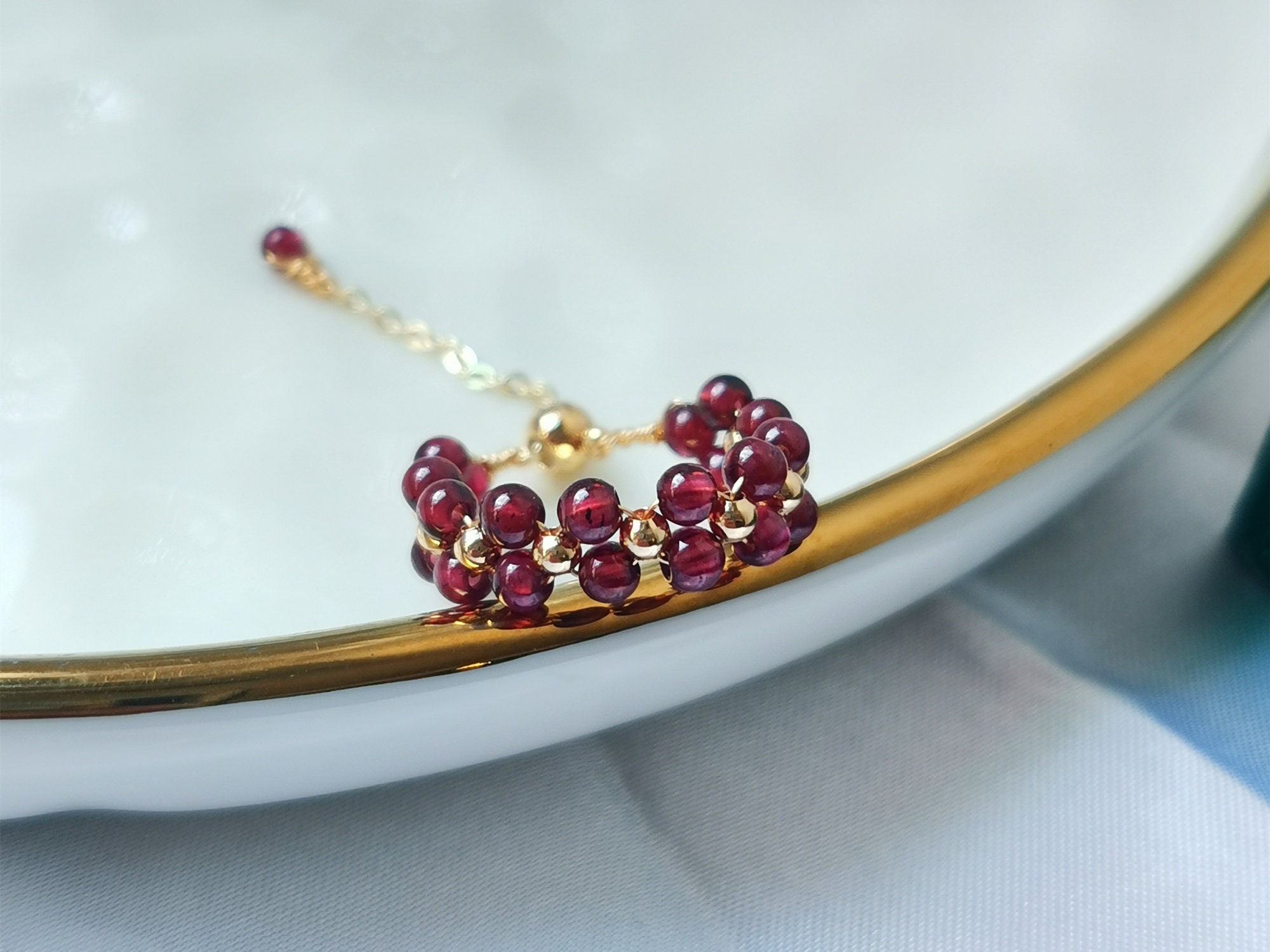 Red Crystal Ring Braided Stackable Rings Natural Gemstone Ring - Etsy