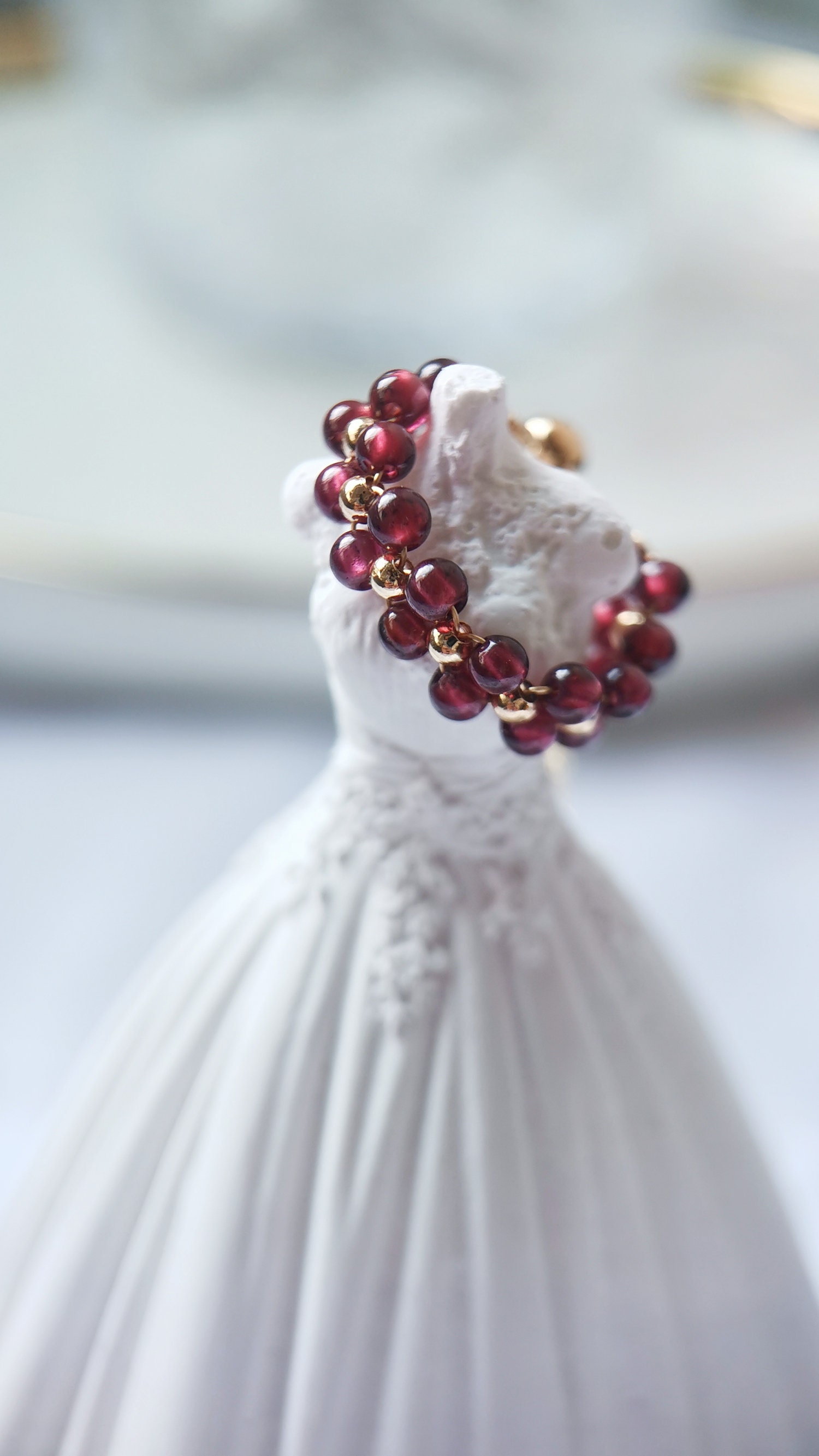 Red Crystal Ring Braided Stackable Rings Natural Gemstone Ring - Etsy