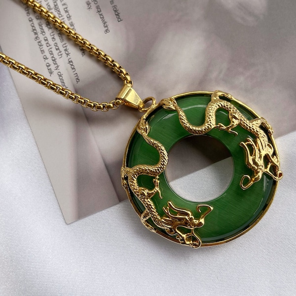 Mens Jade Dragon Necklace - Etsy