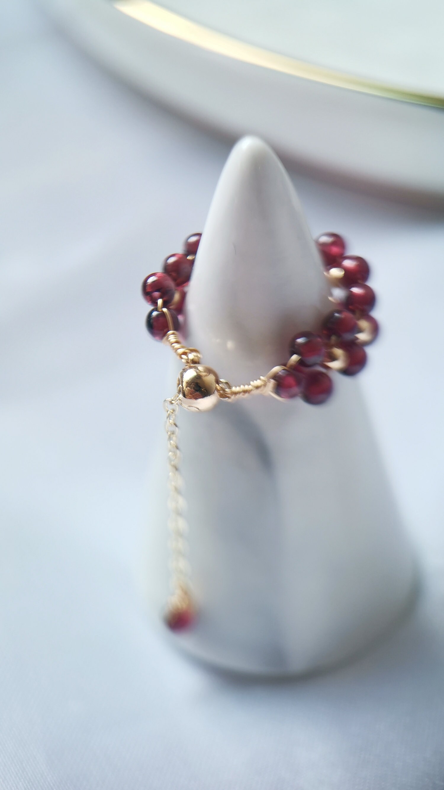 Red Crystal Ring Braided Stackable Rings Natural Gemstone Ring - Etsy