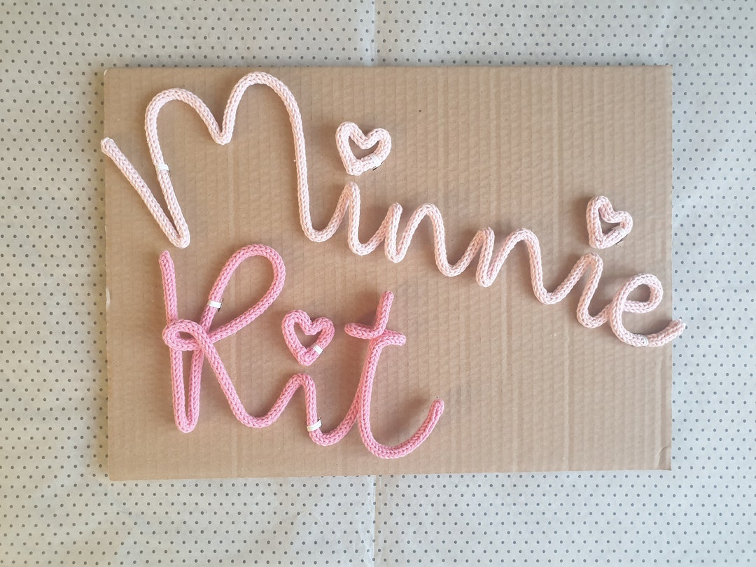 Girls Knit Names / Knit Wire Words / Wall Name Sign - Etsy