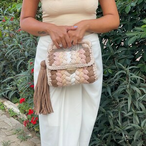 Crochet Bag, Handmade Bag,capri Luxury Bags,hand Woven Yarn Purse, Knit ...