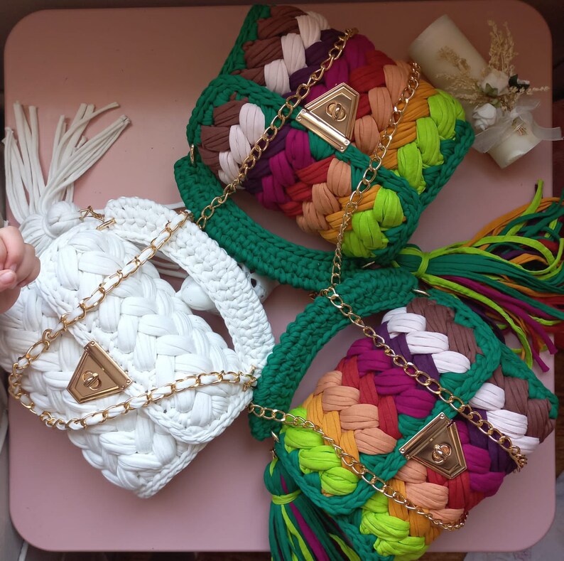 Crochet Bag Capri Luxury Bagcolorful Luxury Handmade Bag - Etsy