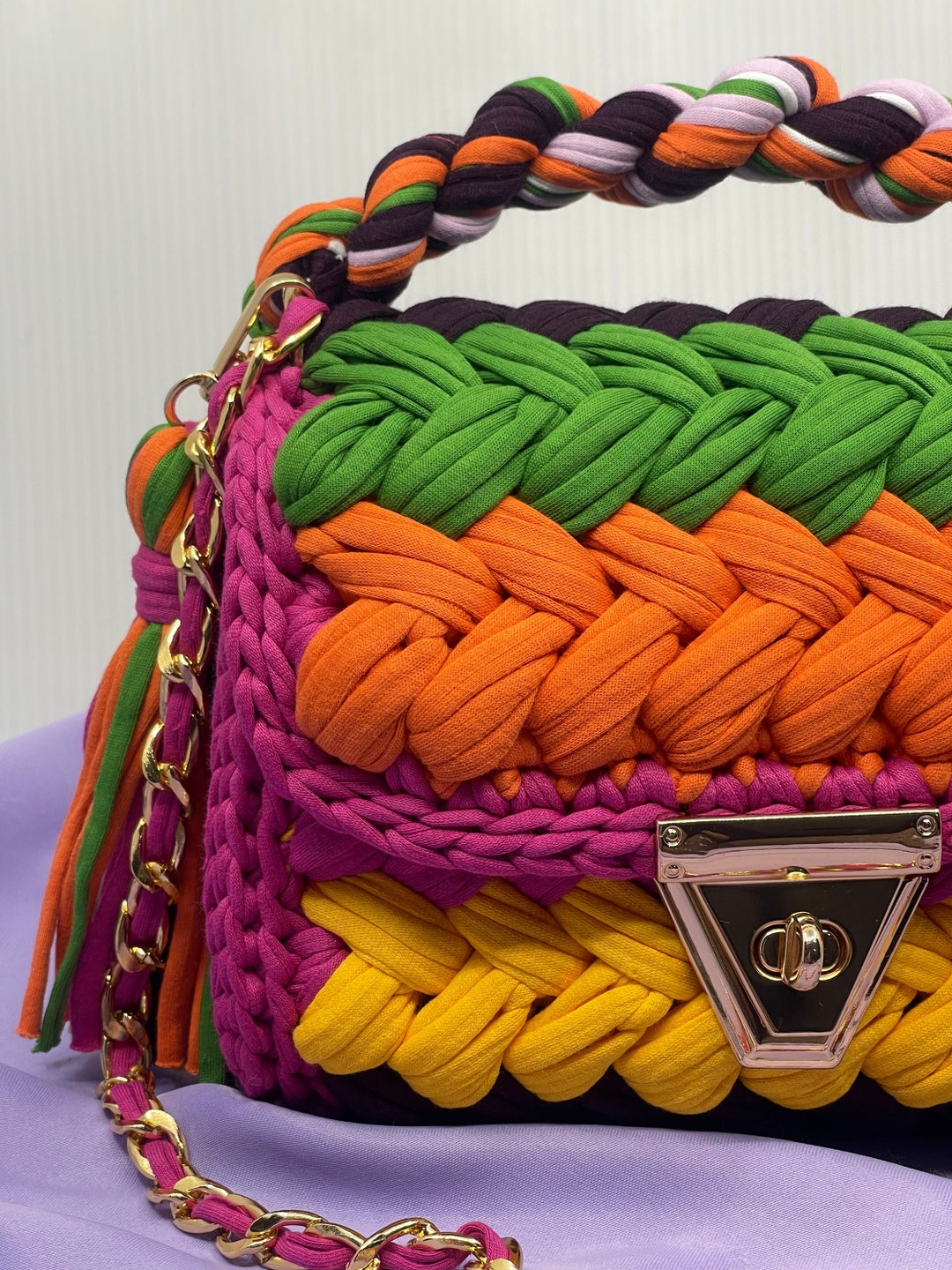 Crochet Bag Capri Bag Colourful Luxury Handmade Bag - Etsy