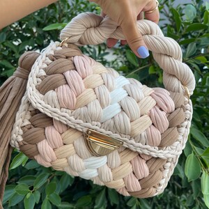 Crochet Bag, Handmade Bag,capri Luxury Bags,hand Woven Yarn Purse, Knit ...