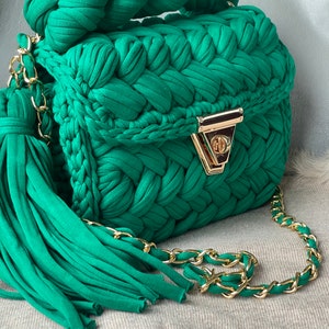 Crochet Bag, Capri Luxury Bag, Knit Shoulder Bag, Handmade Crossbody ...