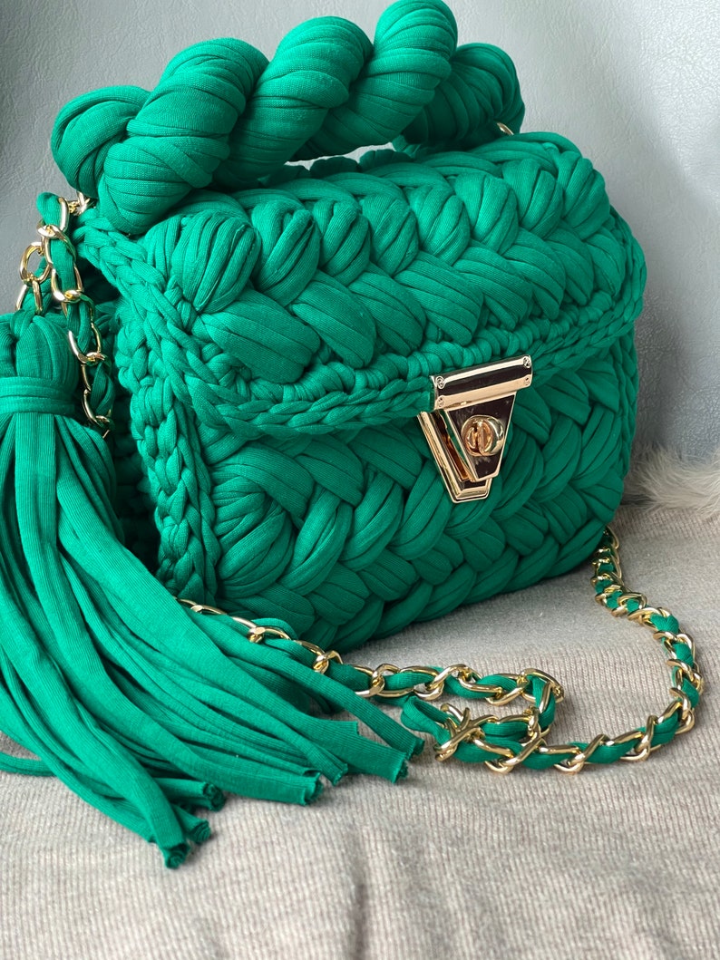 Crochet Bag Capri Luxury Bag Knit Shoulder Bag Handmade - Etsy