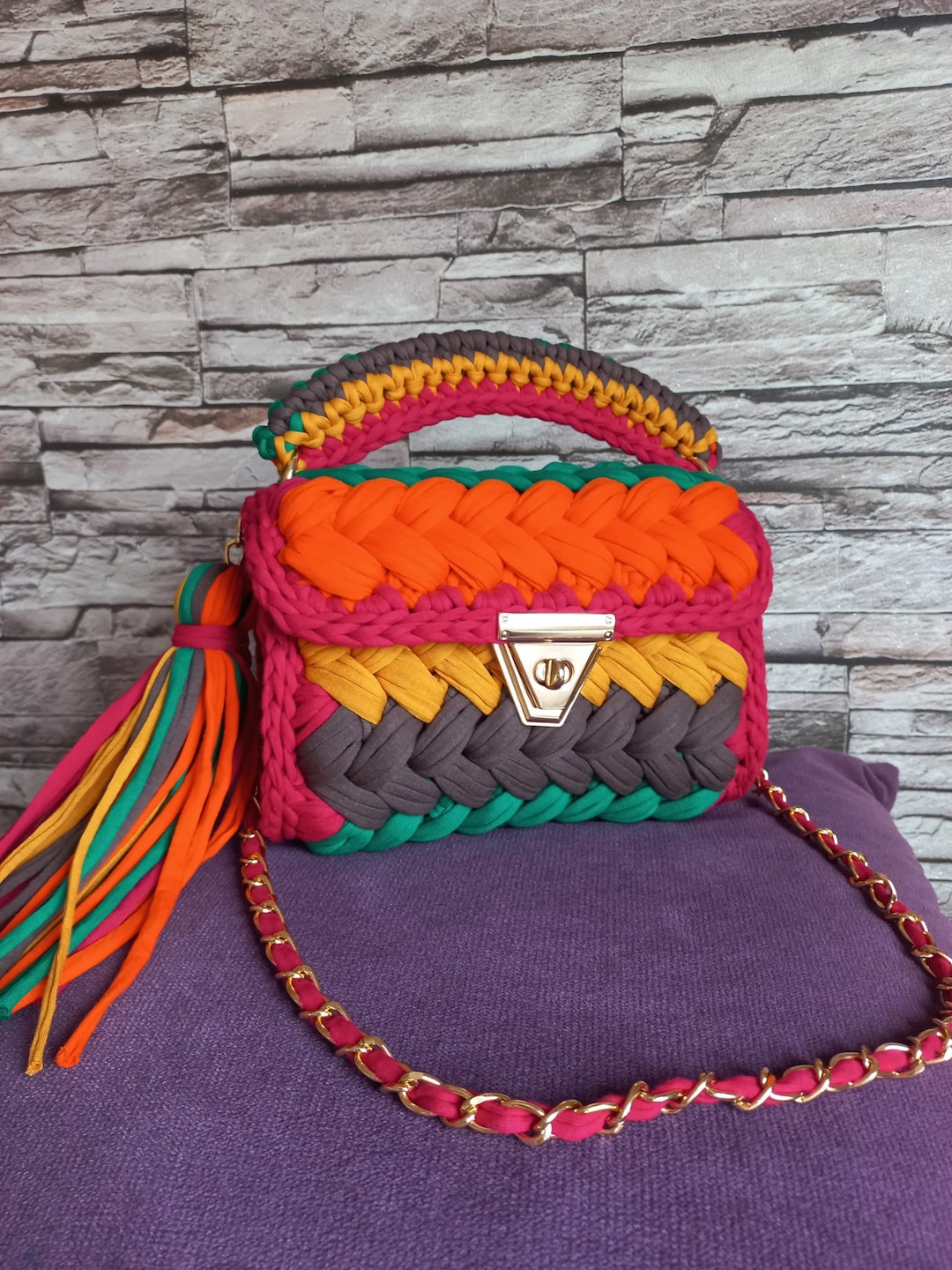 Capri Luxury Bag,crochet Bag, Colourful Luxury Handmade Bag, Crossbody ...