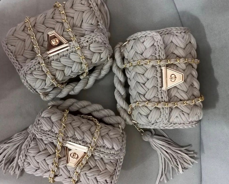 Crochet Bag Capri Luxury Bag Knit Shoulder Bag Handmade - Etsy