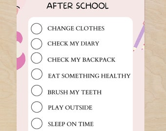 Editable Daily Checklist for Kids Printable Children Pink ...