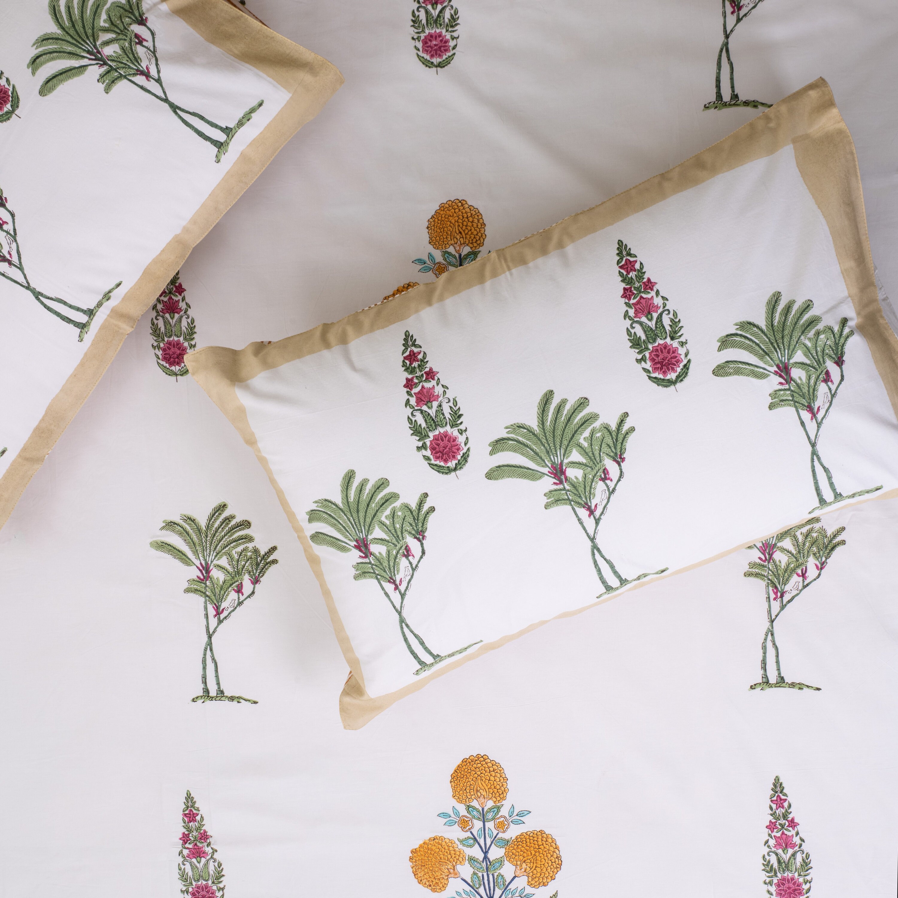 Marigold Poppies Bedsheet With Two Pillow Covers - Etsy