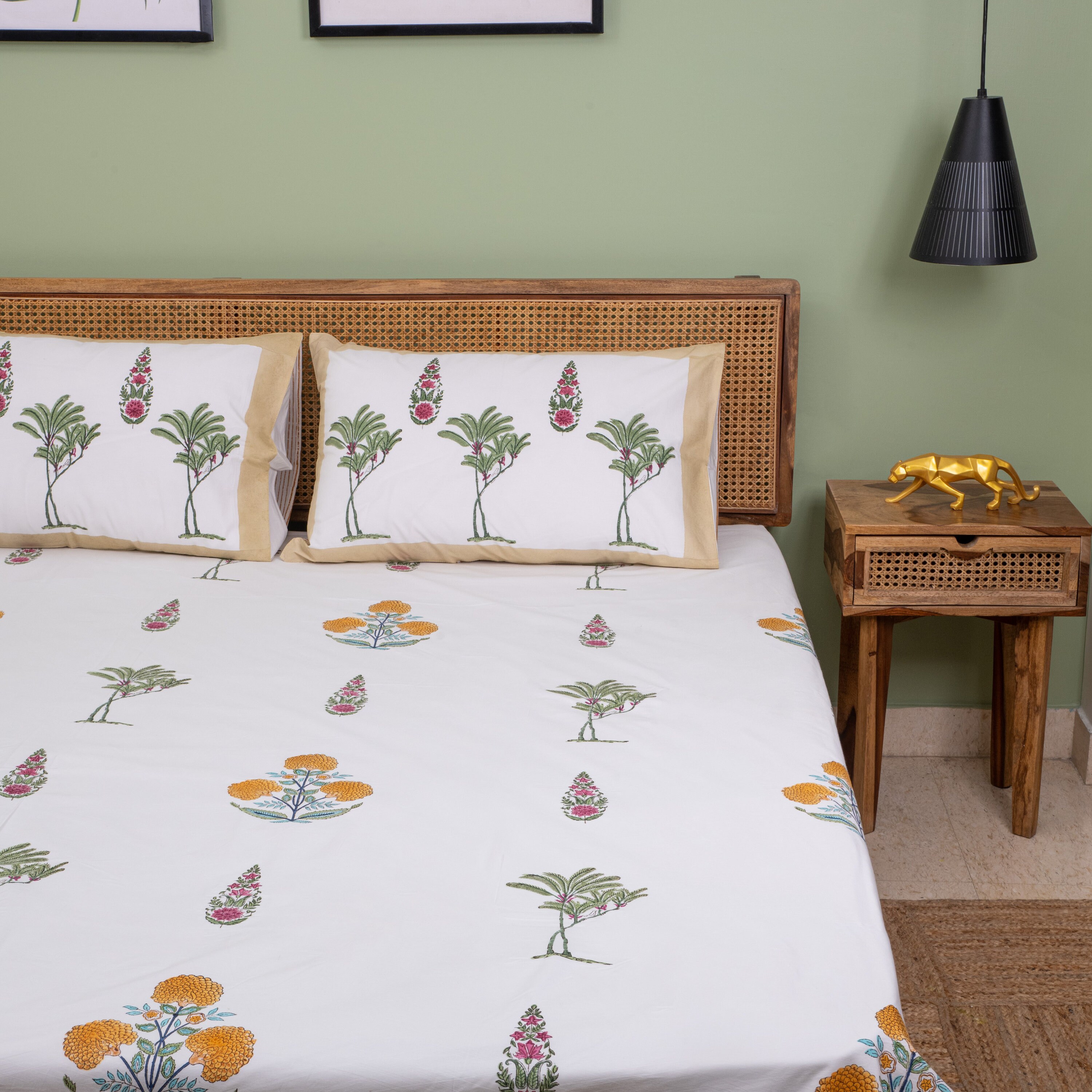 Marigold Poppies Bedsheet With Two Pillow Covers - Etsy