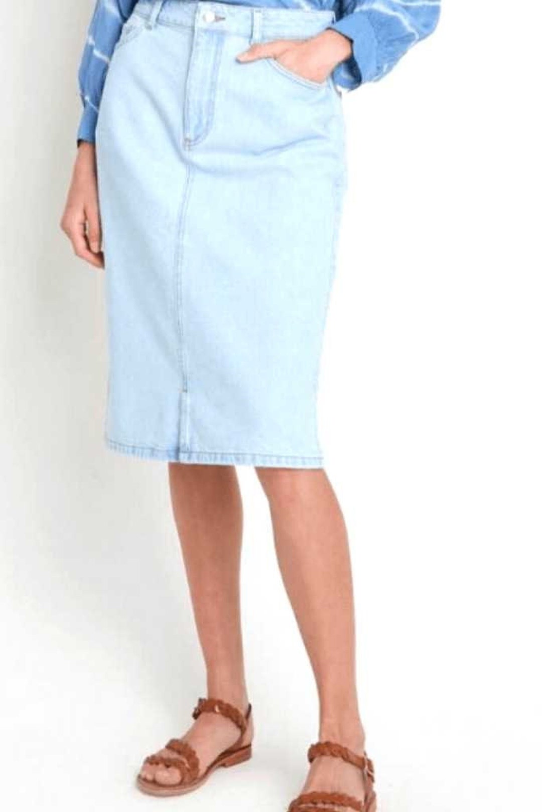 Lisa Blue Denim Skirt Perfect Knee Length Modest and Chic denimskirt ...