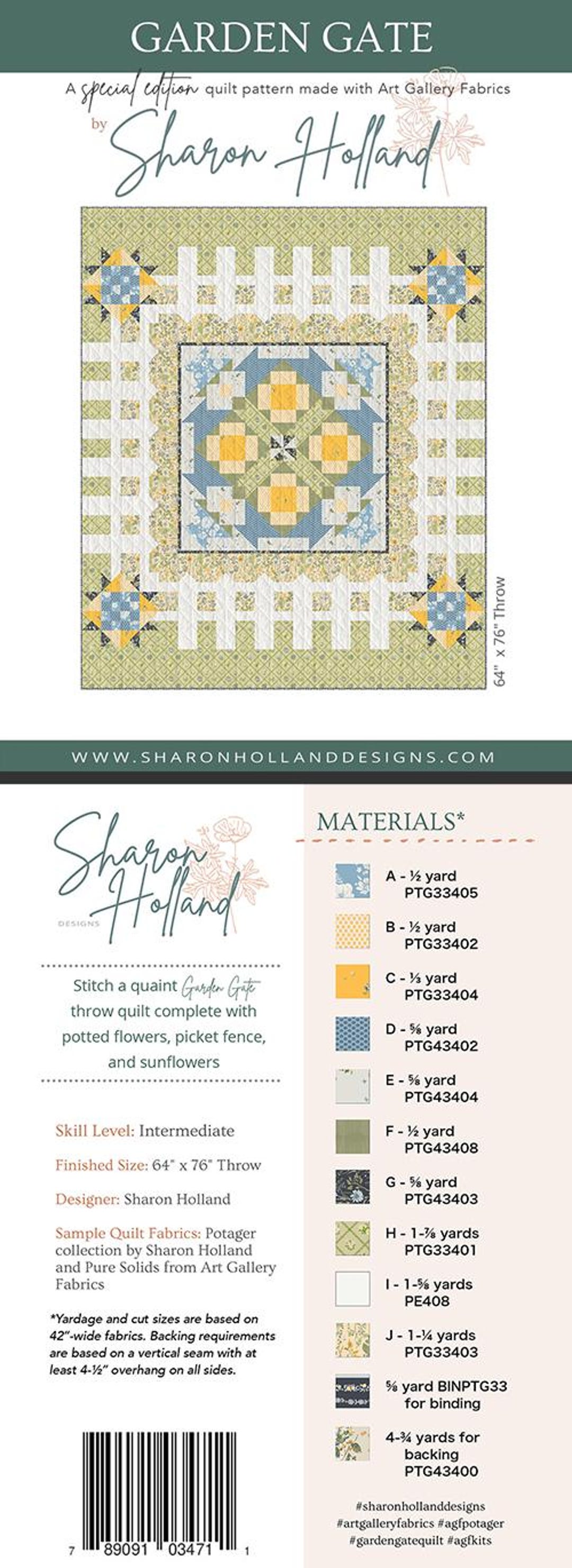 Garden Gate Pattern Garden Gate- Quilt Pattern PTG-P-GG Quilt Fabric by ...