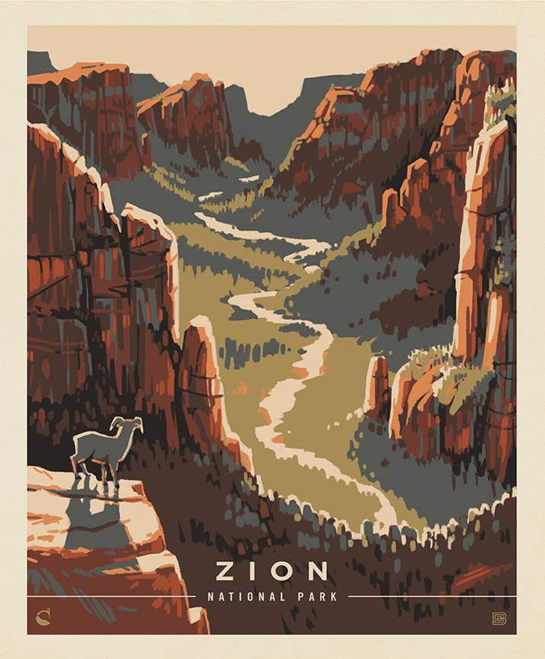 National Parks Poster Panel Zion PD13300-ZION Riley Blake quilt by Yard ...
