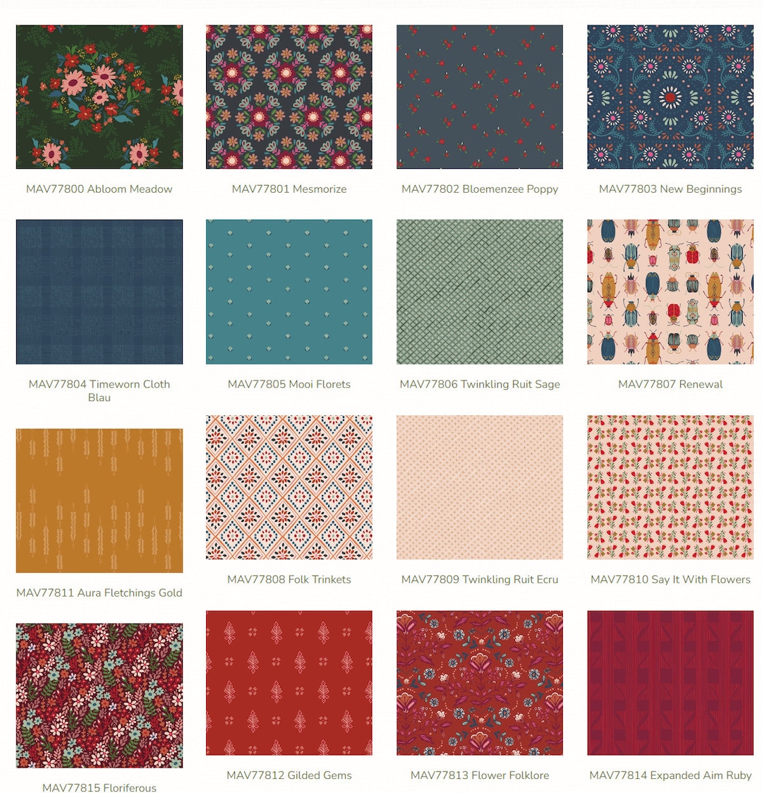 25C Maven Collection * Fat Quarter Bundle Maureen Cracknell for Art ...
