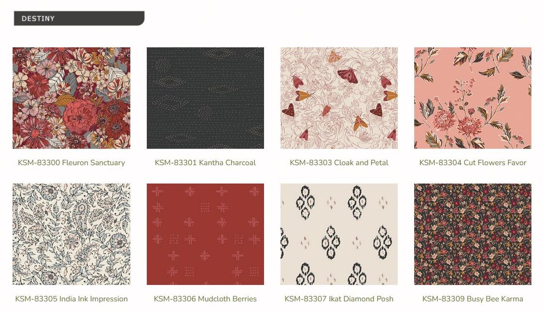 Kismet Collection - Destiny Fat Quarter Bundle 8 Pieces by Art Gallery ...