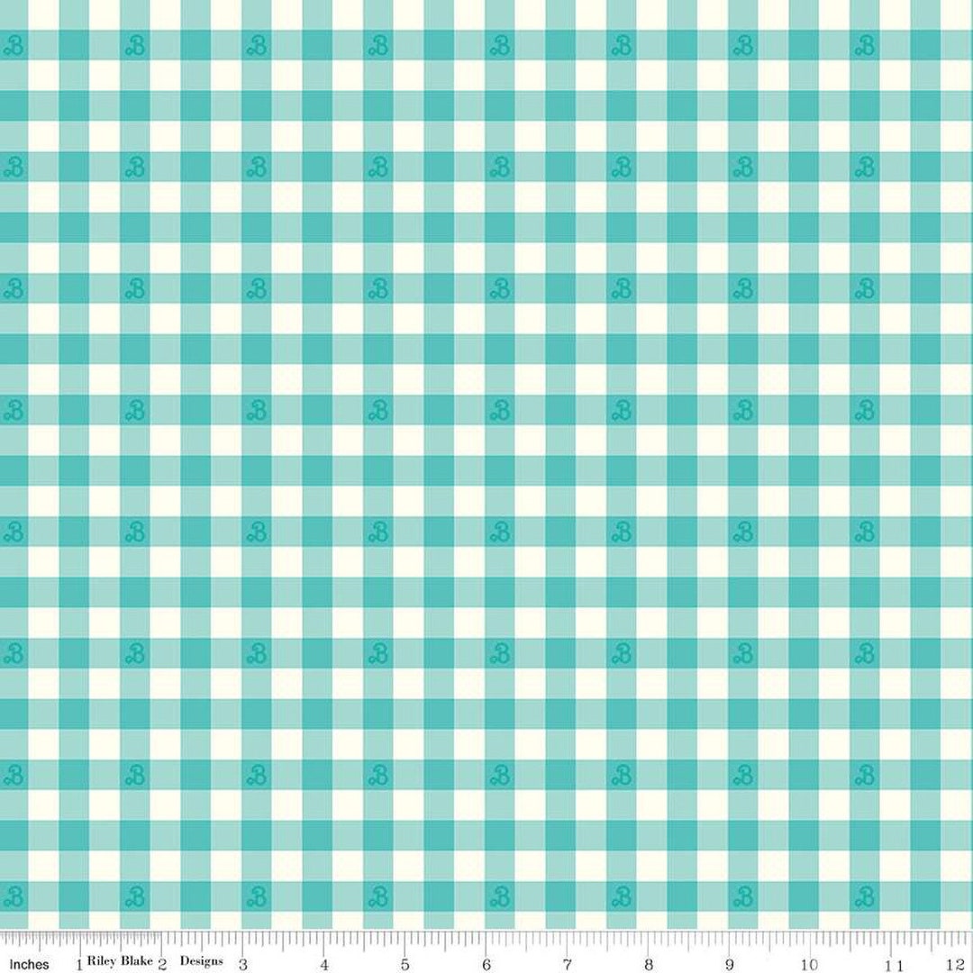 Barbie™ World Barbie Gingham Teal C15024-TEAL | Riley Blake Designs - Etsy